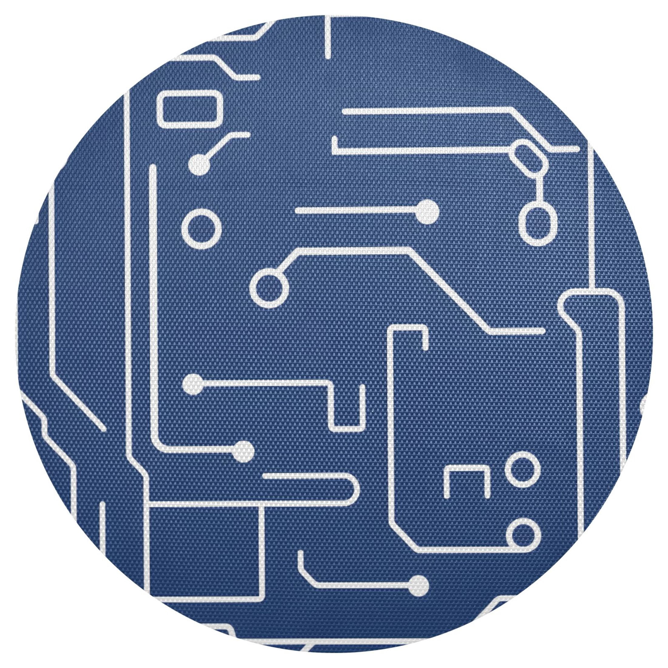Circuit Board Pattern 6-Piece 15.4in Durable PVC Plate Mats, Heat ...