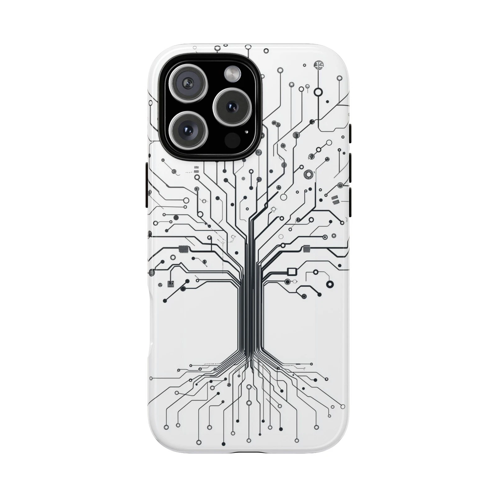 Circuit Board Tree Roots Vector Art Phone Case for iPhone 17 11 12 13 ...