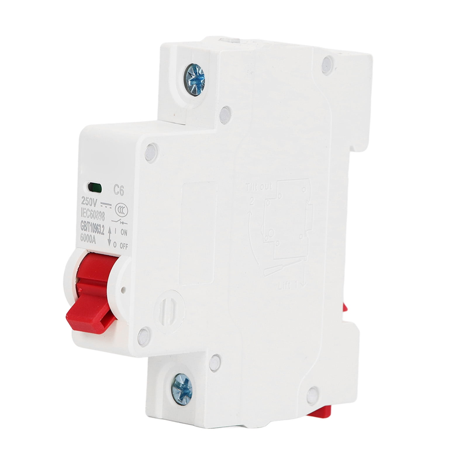 Circuit Breaker 1P DC 250V MCB 6A DIN Rail Mount Protection Switch ...