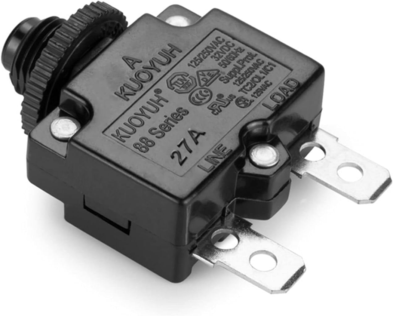 Circuit Breaker 27Amp Thermal Circuit Breaker Button Switch Single Pole ...