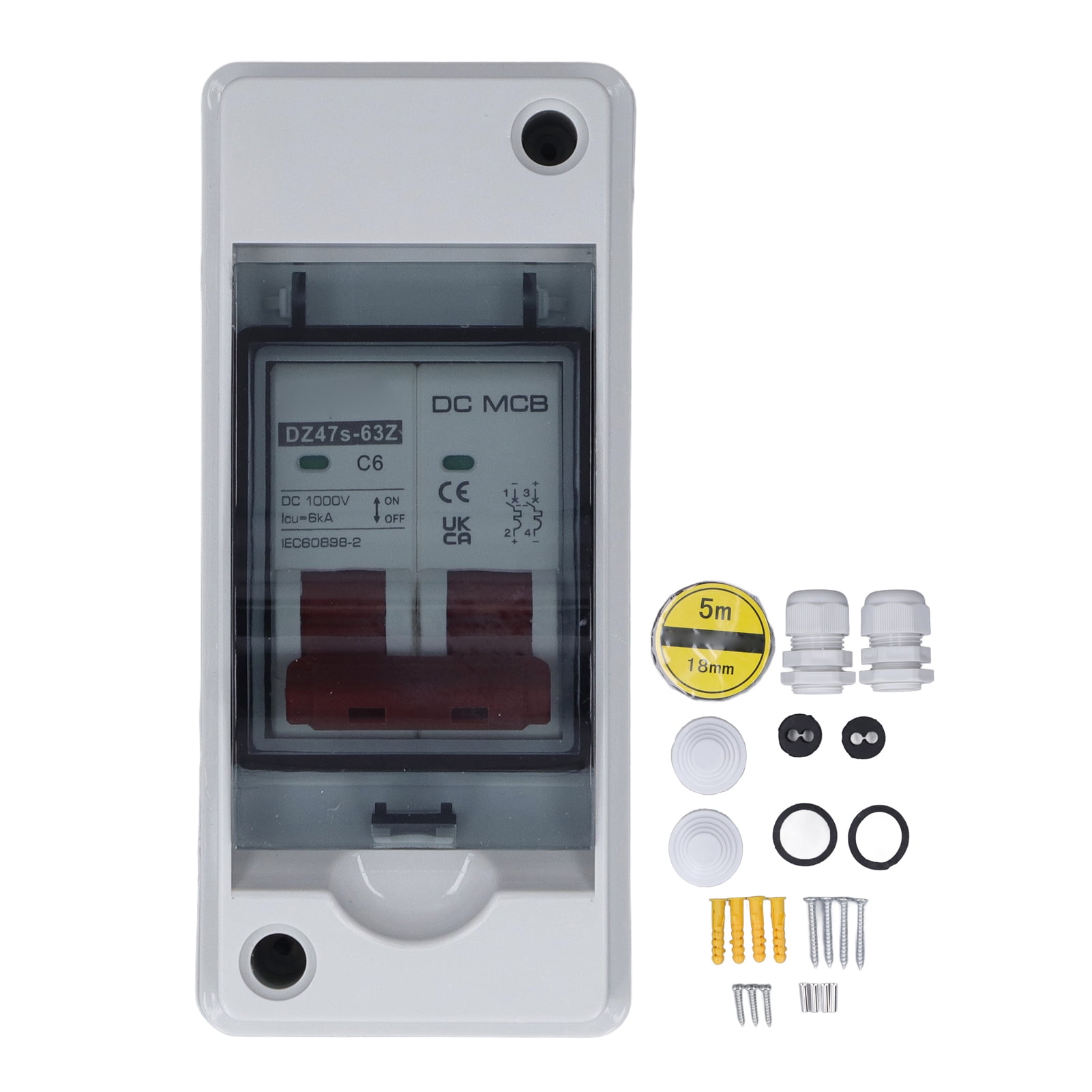 Circuit Breaker 2P 1000V DC 6A Isolation Switch with IP65 Waterproof ...
