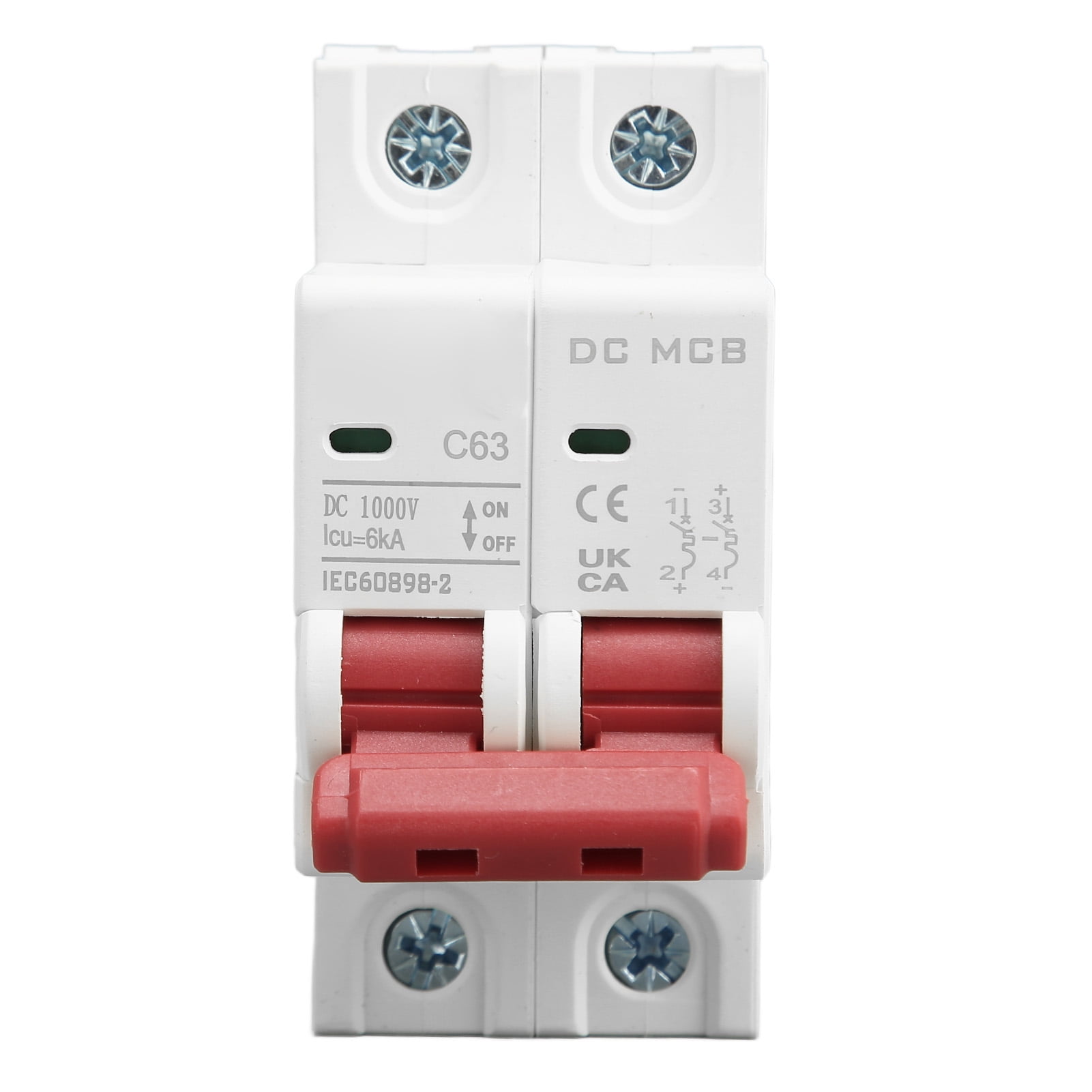 Circuit Breaker 2P DC 1000V MCB 63A Protection Switch, 6000A Breaking ...
