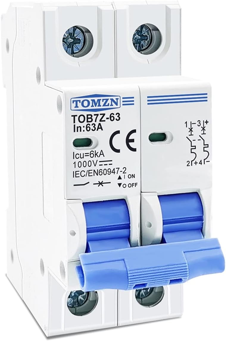 Circuit Breaker 2P DC 1000V Solar Mini Circuit Breaker 3A 6A 10A 16A 20A 25A 32A 40A 50A 63A DC ...