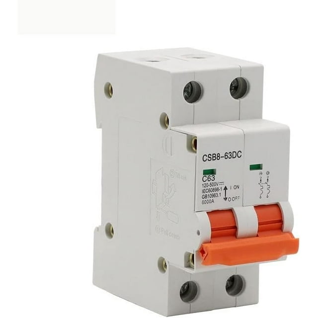 Circuit Breaker 2P DC 500V Solar Mini Circuit Breaker MCB Direct-Current Fuse PV System Solar ...