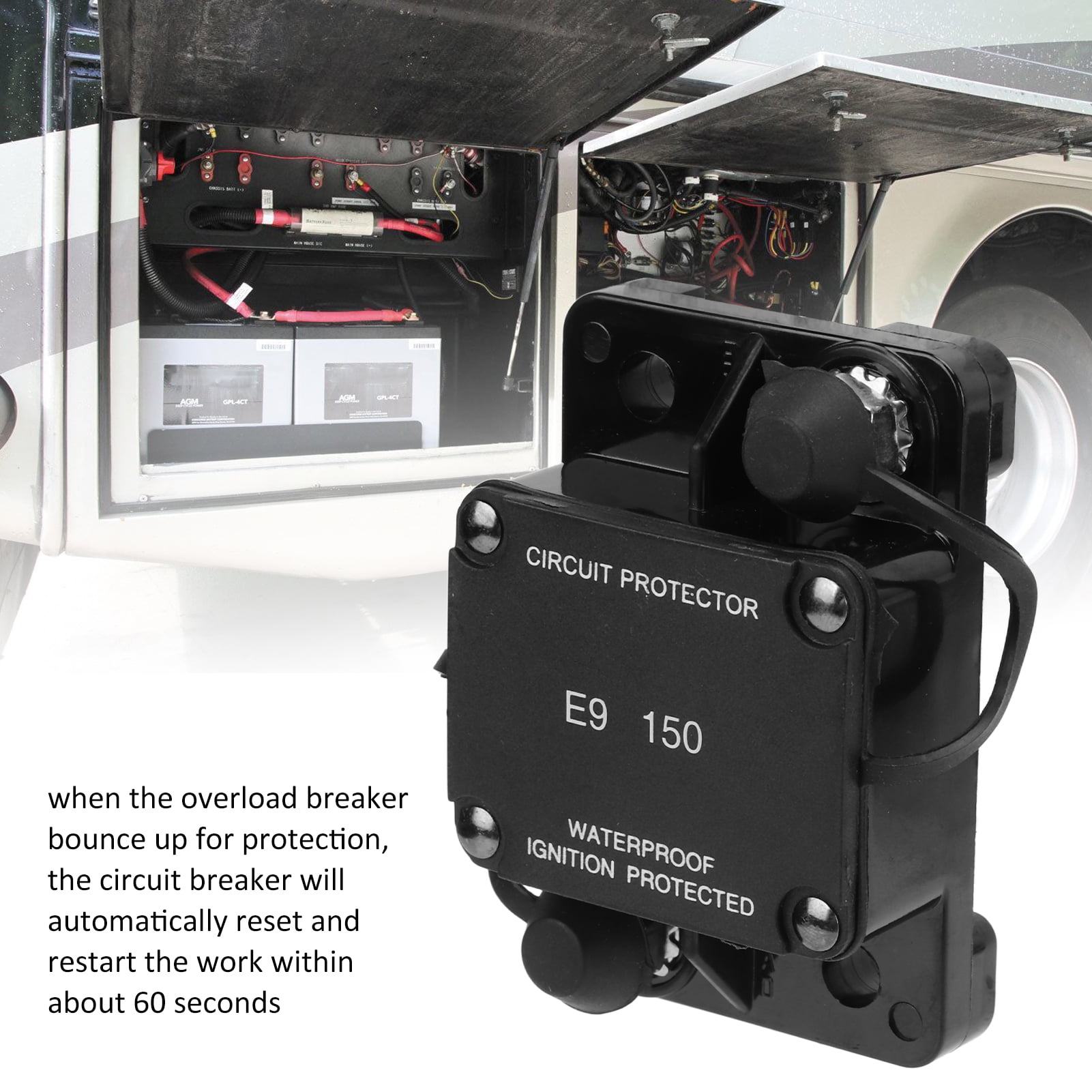 Circuit Breaker 32V 150A Auto Reset Power Protect Breaker for Boat RV ...