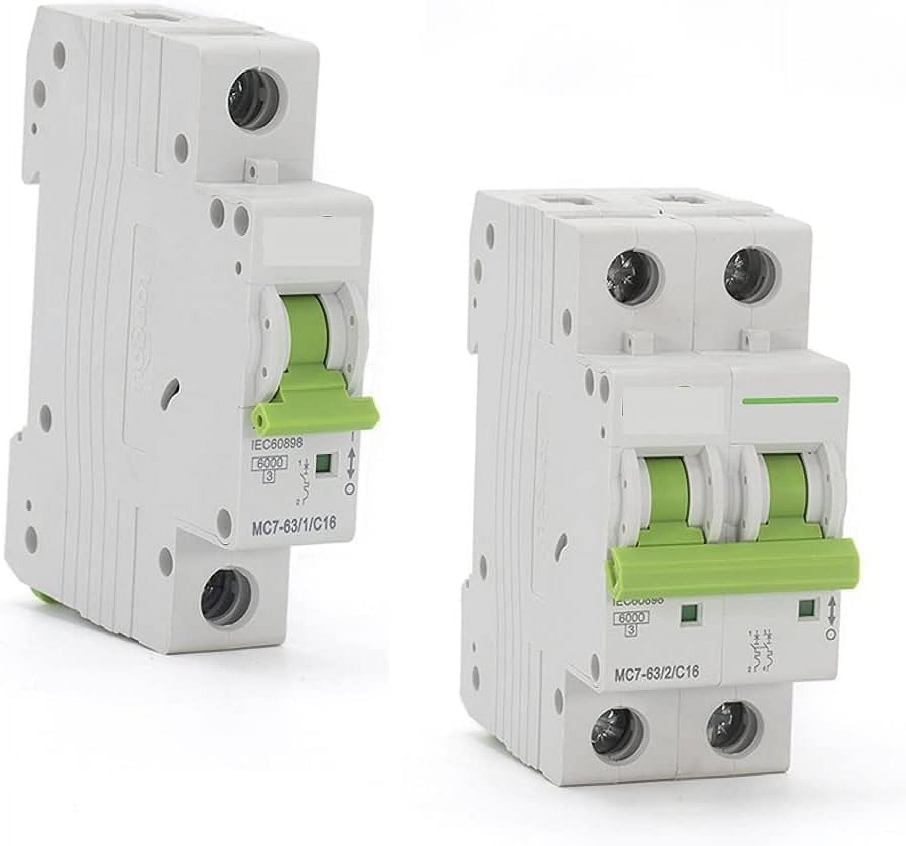 Circuit Breaker Curve C MCB 1P 2P 1A 6A 10A 16A 20A 25A 32A 40A 50A 63A ...