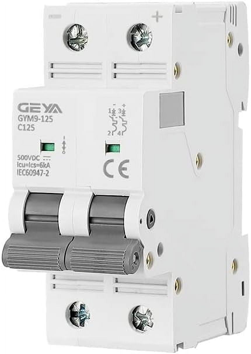 Circuit Breaker DC MCB 80A 100A 125A 6KA 2p 500VDC Mini Circuit Breaker Din Rail DC Breaker Gym9 ...