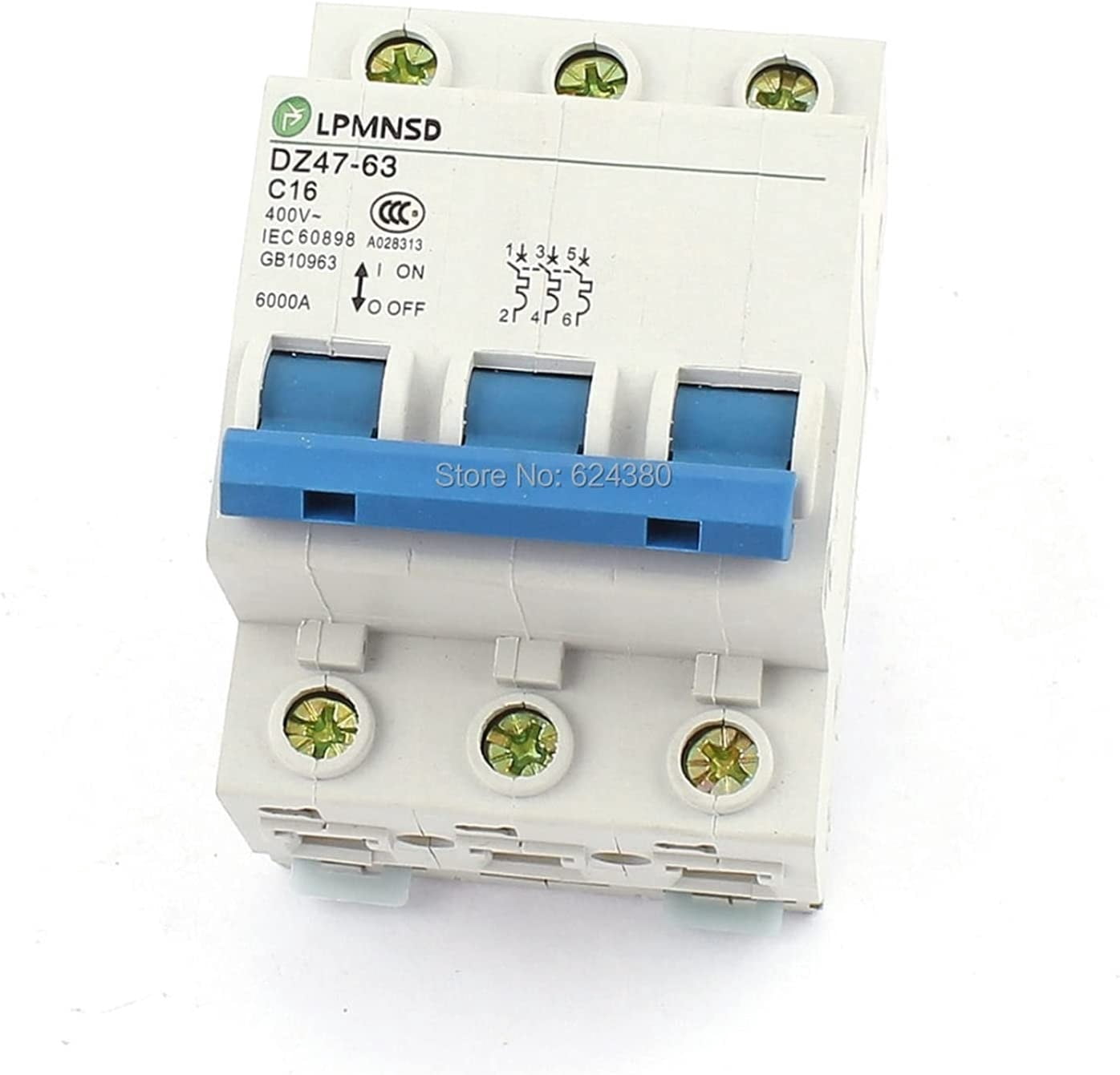 Circuit Breaker DIN Rail Mount Circuit Breaker 3 Three Poles 3P 16A 25A ...