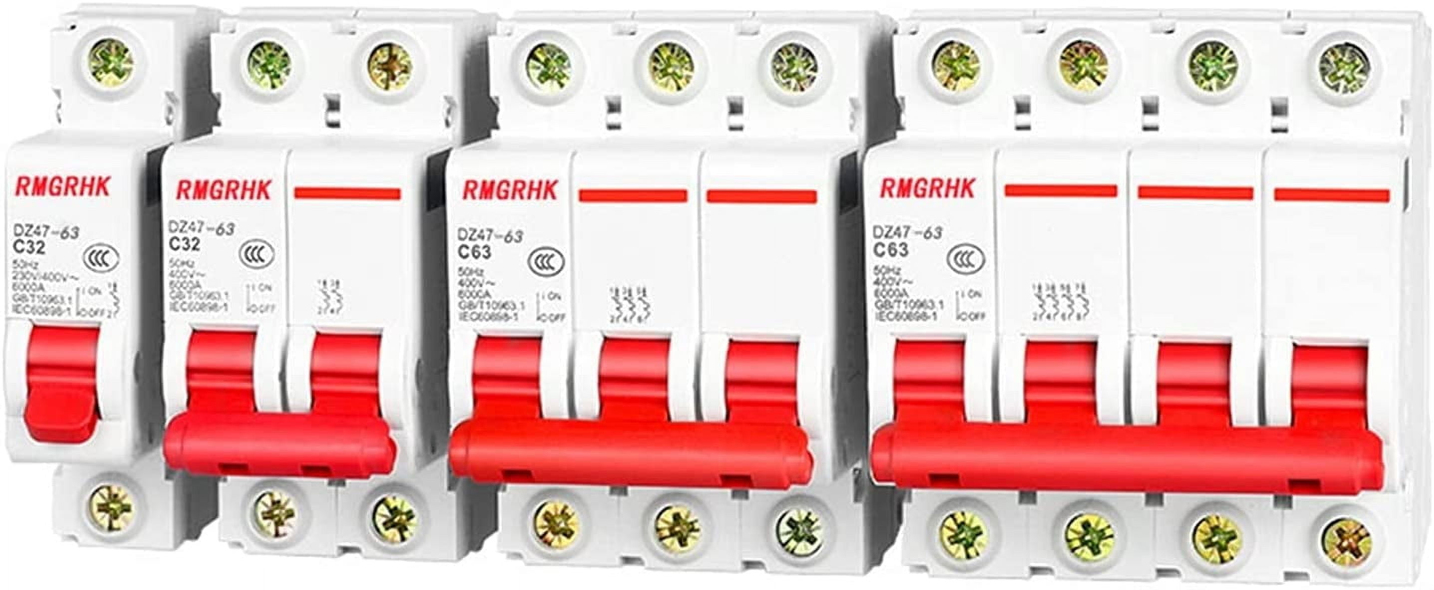 Circuit Breaker DZ47 1-4 Pole 3A/6A/10A/16A/20A/32A/40A/50A/63A 400V C ...