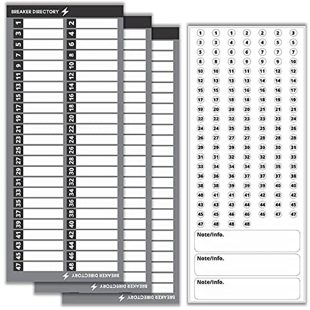 Circuit Breaker Directory Label with Fuse Stickers for Fuse Panel ...
