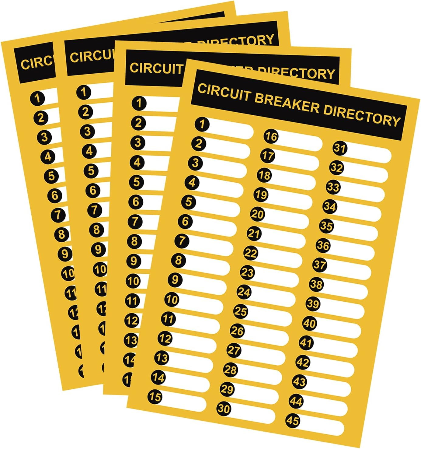 Circuit Breaker Directory Sign Orange Fuse Box Sticker Load Center ...