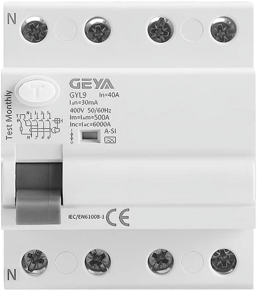 Circuit Breaker Gyl9 4 Pole Type RCD RCCB Electromagnetic Residual ...