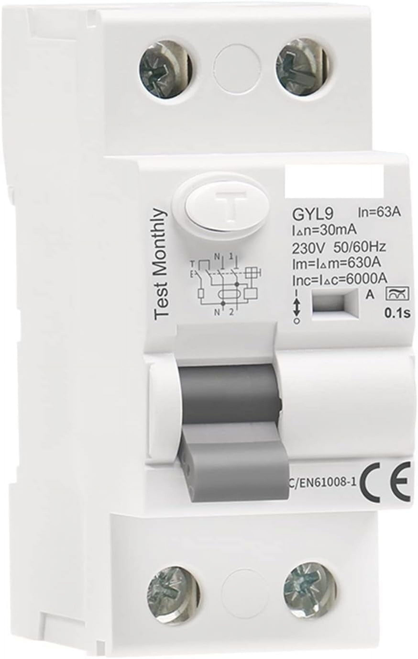 Circuit Breaker Gyl9 a Type RCCB Residual Current Circuit Breaker AC ELCB 2 Pole 40a 63a 30mA ...