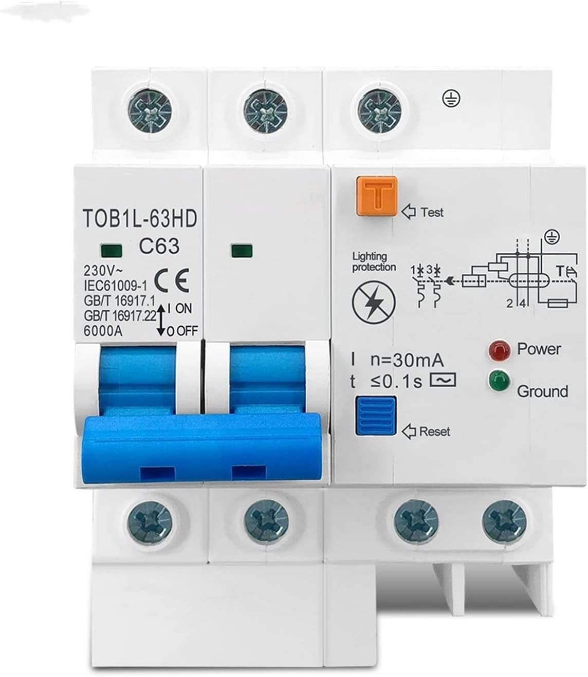 Circuit Breaker Main Switch Residual Current Switch with overvoltage ...