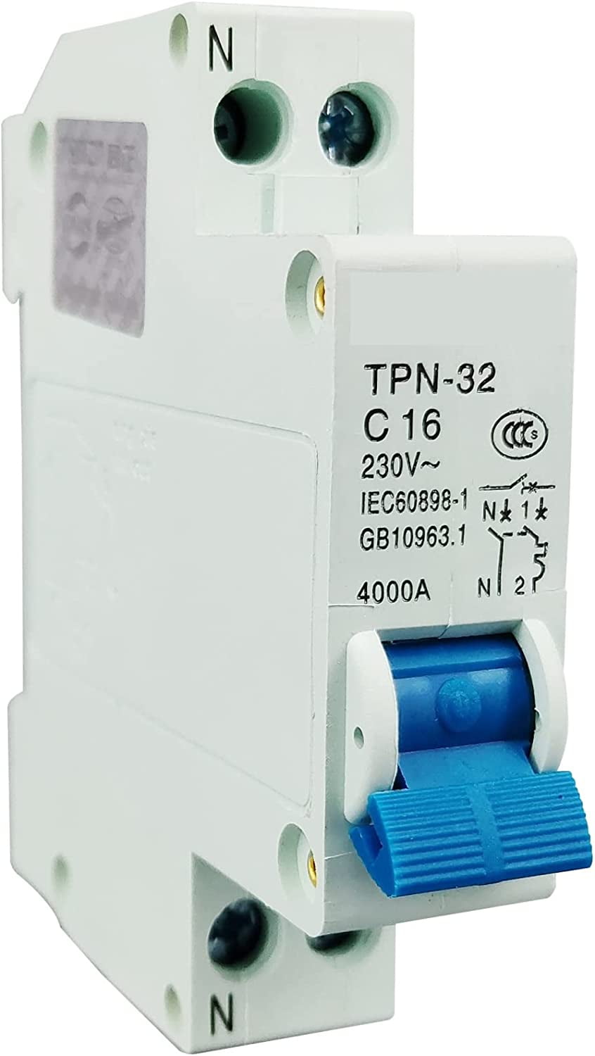 Circuit breaker Tpn 1p + n mini circuit breaker MCB 10A, 16A, 20A, 25A ...