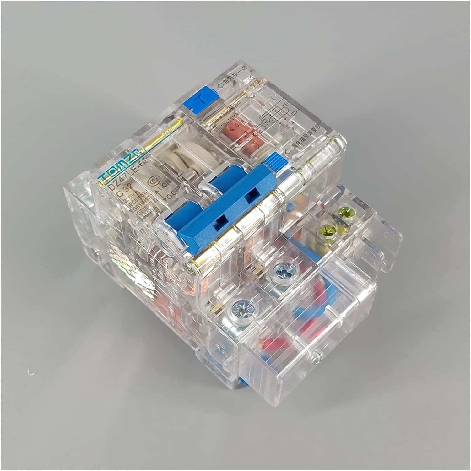 Circuit Breaker Transparent DZ47LE 2P 32A 230V~ 50HZ/60HZ Residual Current Circuit Breaker with ...