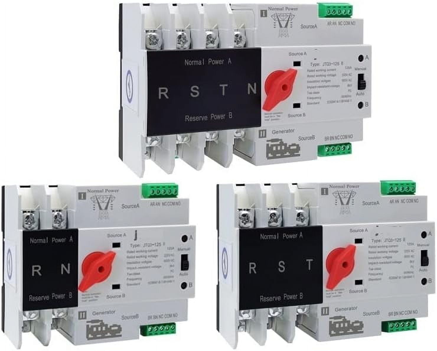 Circuit Breaker W2R-2P/3P/4P 16A 32A 63A 80A 100A 125A 220V ATS ...