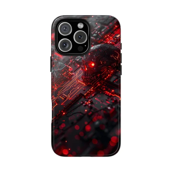 Circuit Chip Board Red Digital Design iPhone Case with iPhone 17 ...