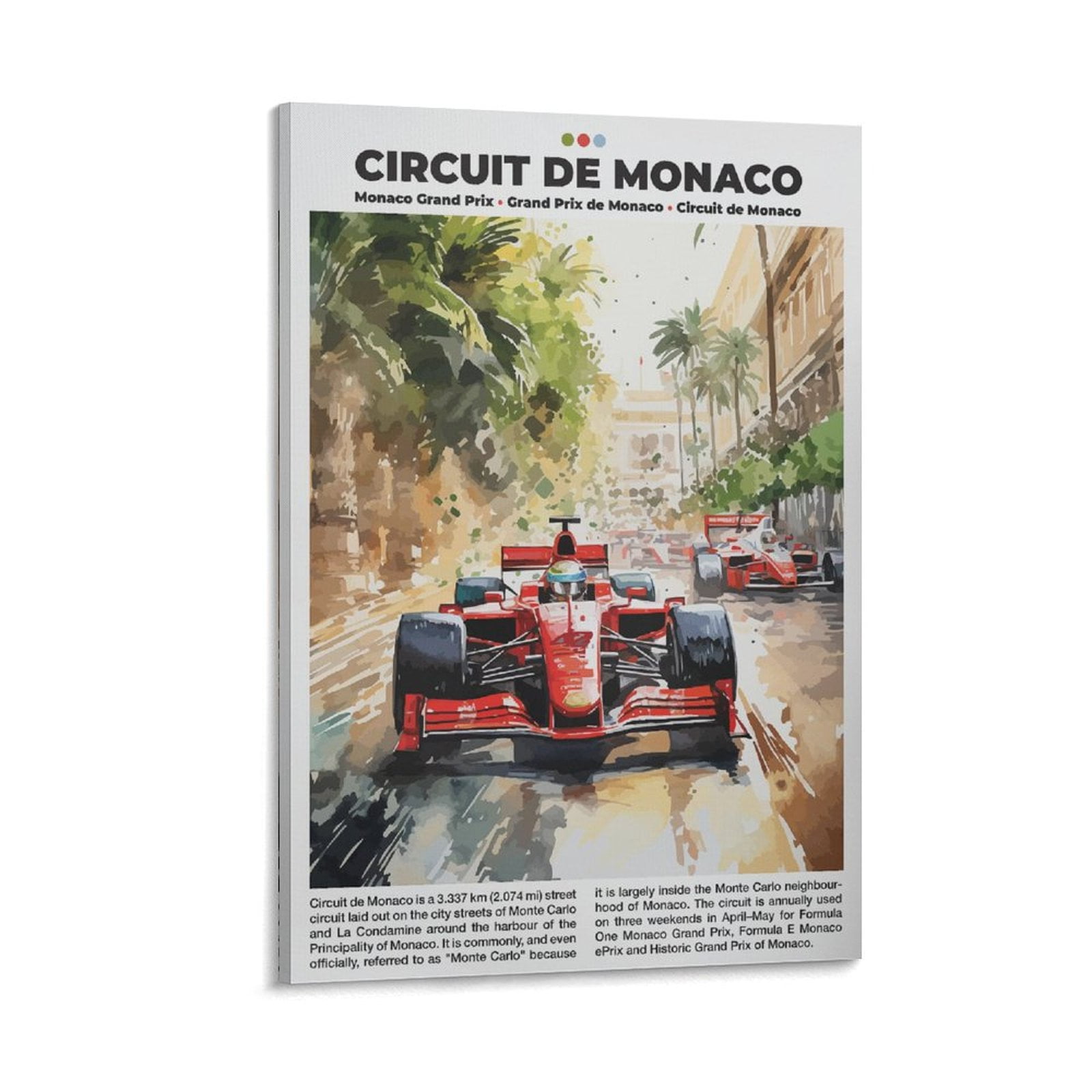 Circuit De Monaco Poster F1 Racetrack Poster Poster Cool Artworks ...