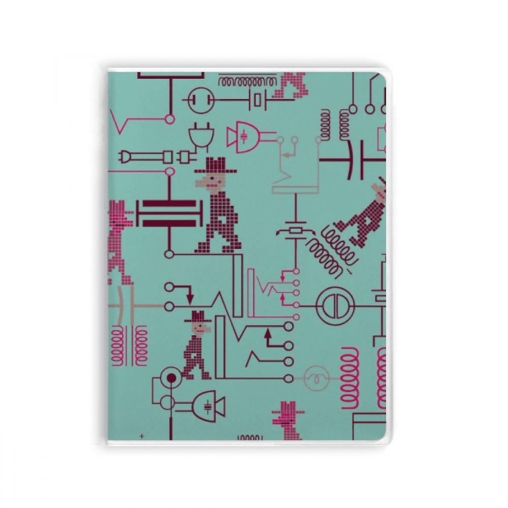 Circuit Diagram Socket Plug Pattern Notebook Gum Cover Diary Soft Cover ...