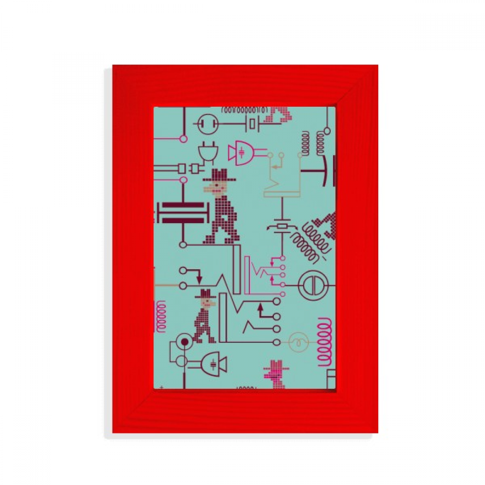Circuit Diagram Socket Plug Pattern Picture Display Art Red Photo Frame ...