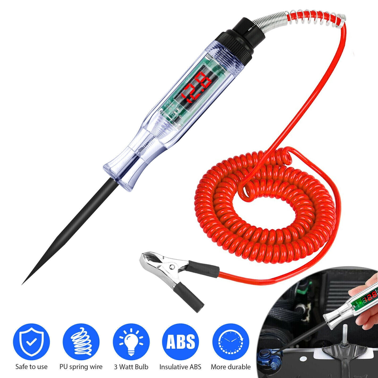 Circuit Tester Light with LCD Digital Voltage Display, Universal Fit ...