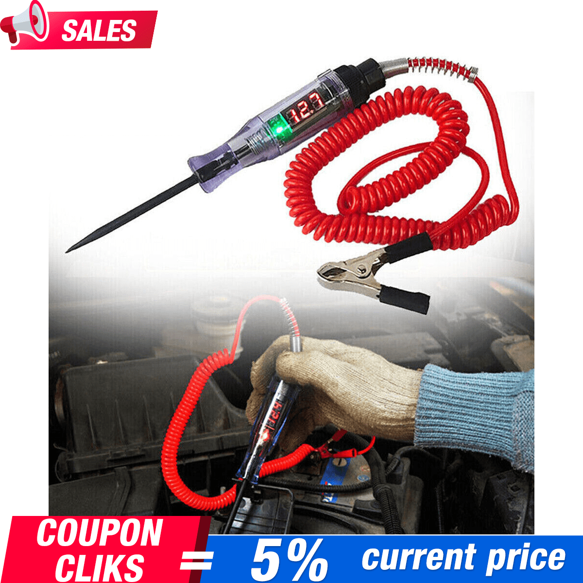 Circuit Tester Probe Light Voltage Pen Detector 3-48V Electric Car Fuse ...