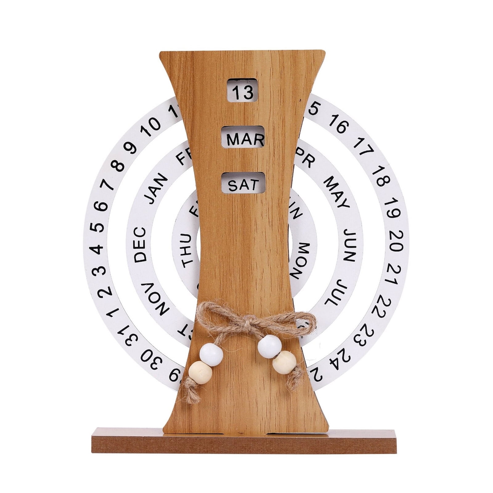 Circular Calendar Desktop Rotatable Permanent Calendar Farmhouses ...