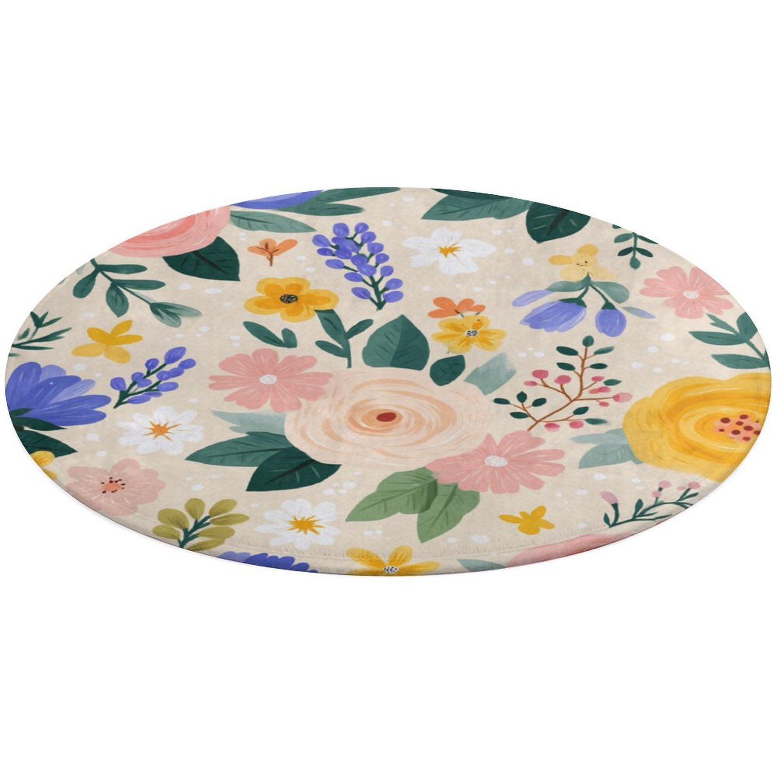 Circular Carpet Floor Mat Beautiful Floral Seamless Pattern Design ...
