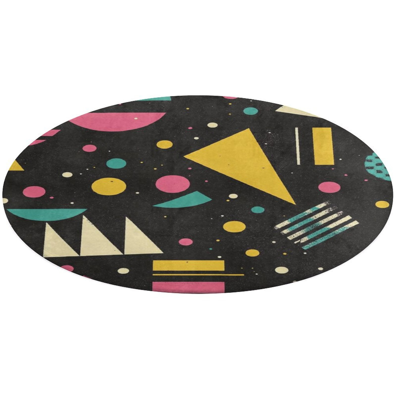 Circular Carpet Floor Mat Color Wave Point Geometry Living Room Sofa ...