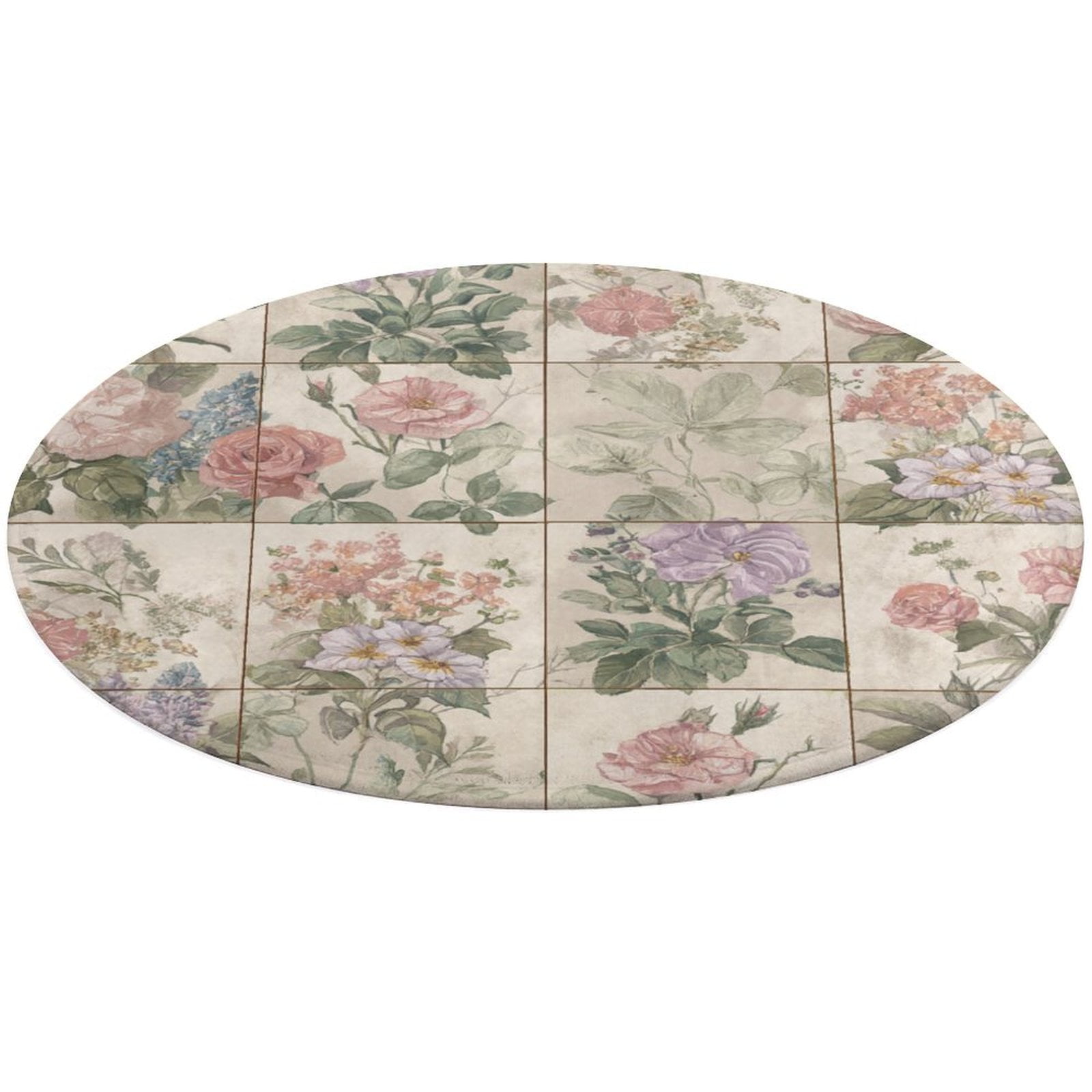Circular Carpet Floor Mat Colored Grid Geometry Living Room Sofa Room ...