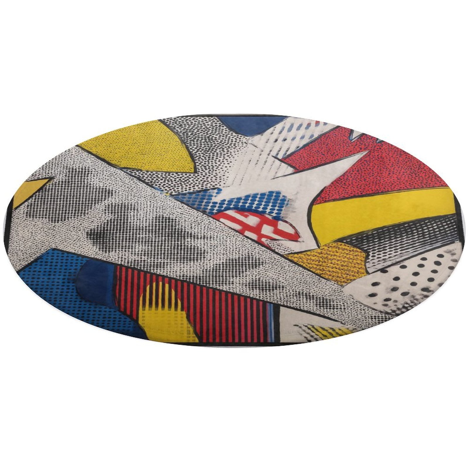 Circular Carpet Floor Mat Colored Grid Geometry Living Room Sofa Room ...