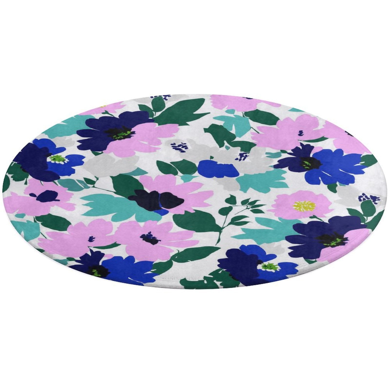 Circular Carpet Floor Mat Colorful Floral Seamless Pattern Design ...