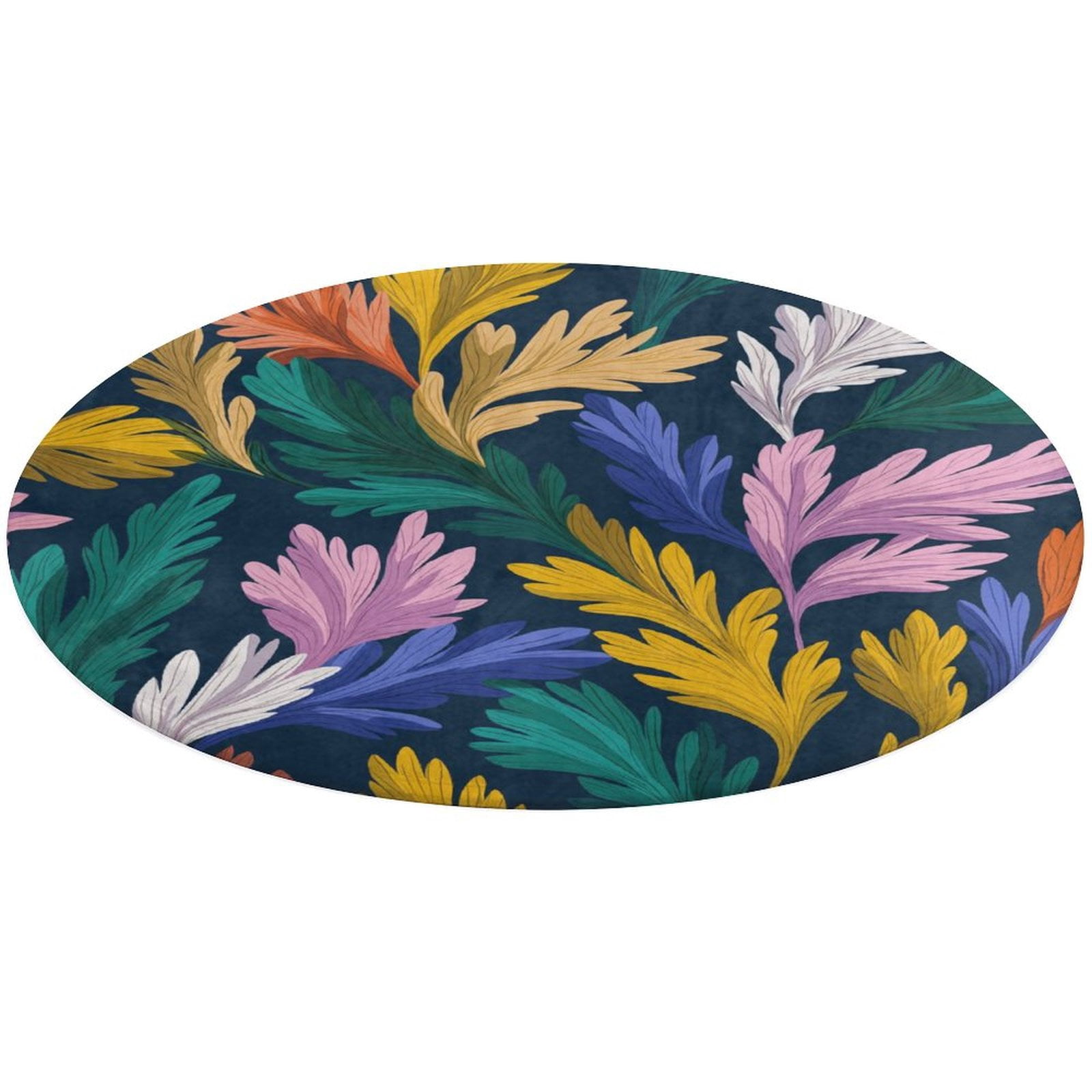Circular Carpet Floor Mat Colorful Stylized Floral Seamless Pattern ...