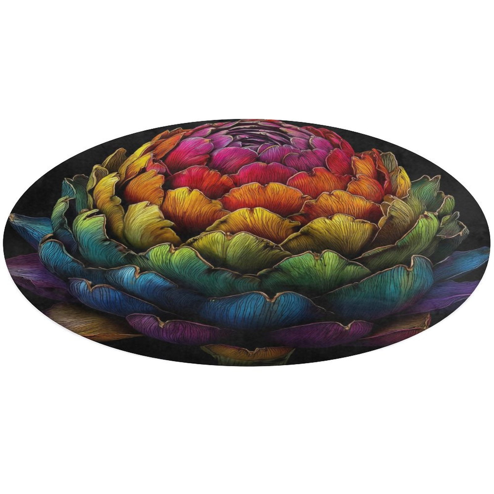 Circular Carpet Floor Mat Dahlia Flower Living Room Sofa Room Bed Rug ...