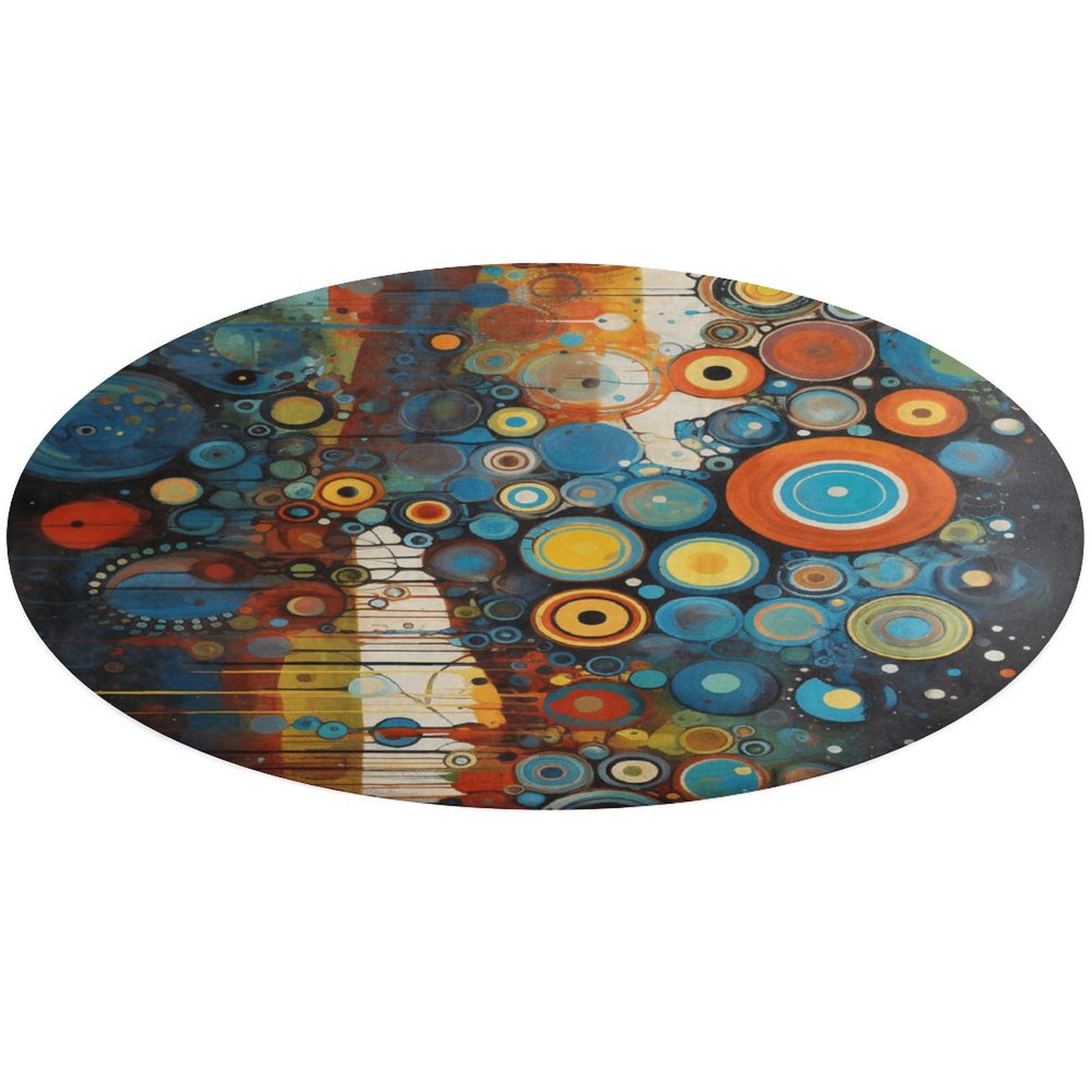 Circular Carpet Floor Mat Ink Texture Watercolor Living Room Sofa Room ...