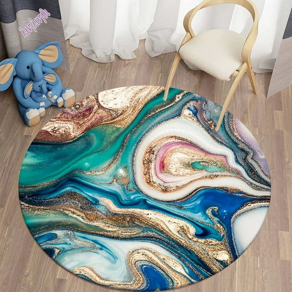 Circular Carpet in Galaxy Space Living Room Bedroom Bathroom Soft ...
