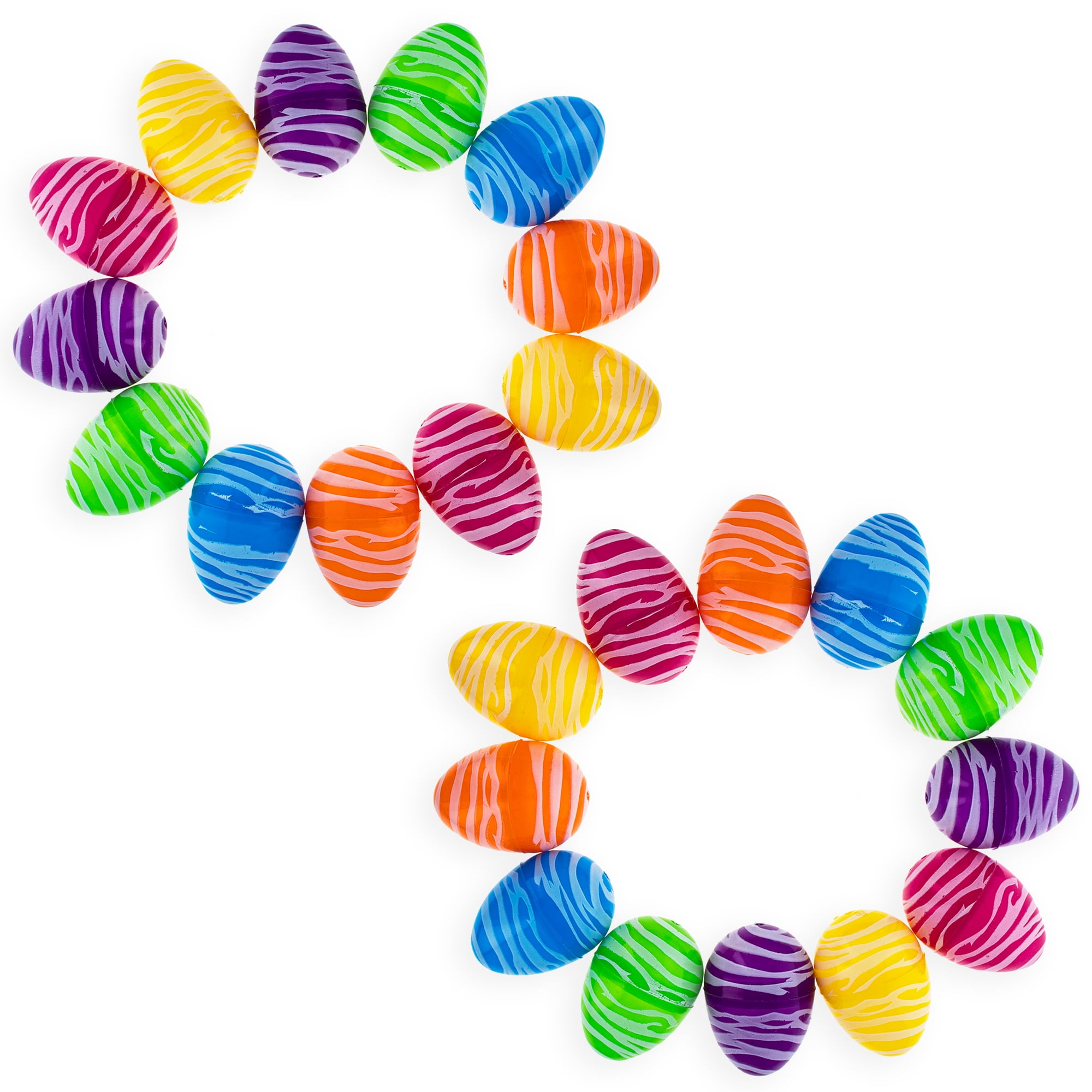 Circular Delights: Set of 24 Colorful Circle Printed Fillable Plastic ...