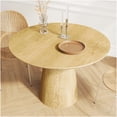 Circular Dining Table 43 inch, Minimalist Wood MDF Round Kitchen Table ...