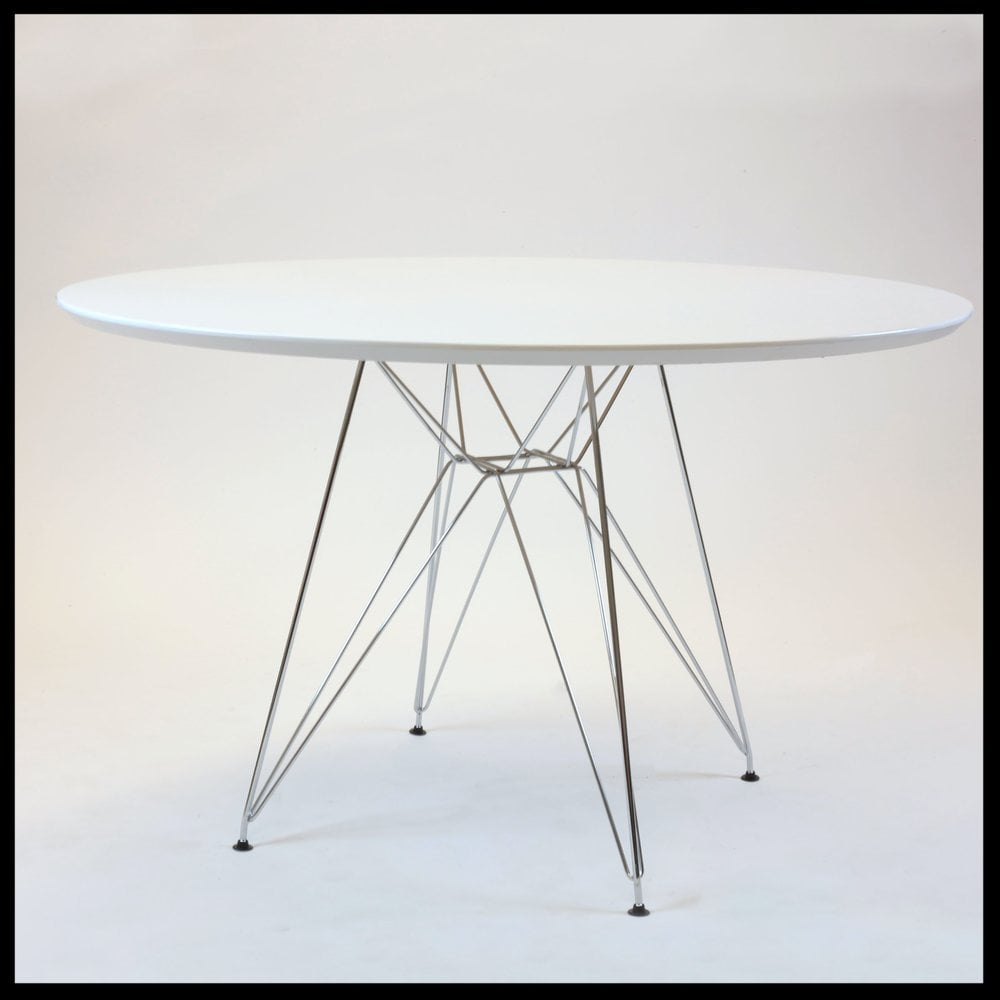 Circular Dining Table White Wire Legs 47" Top - Walmart.com