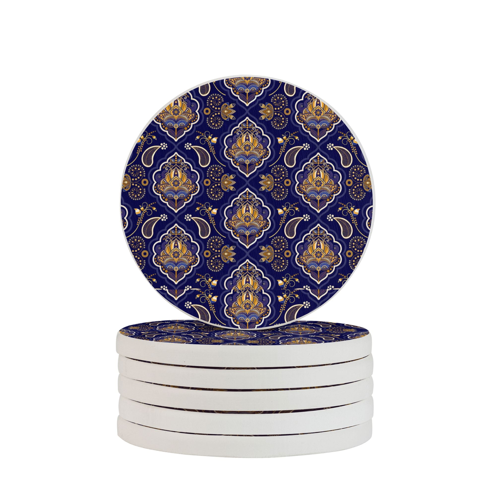 Circular Drink Coasters Set Arabic Effects Beautiful Home Decor ...