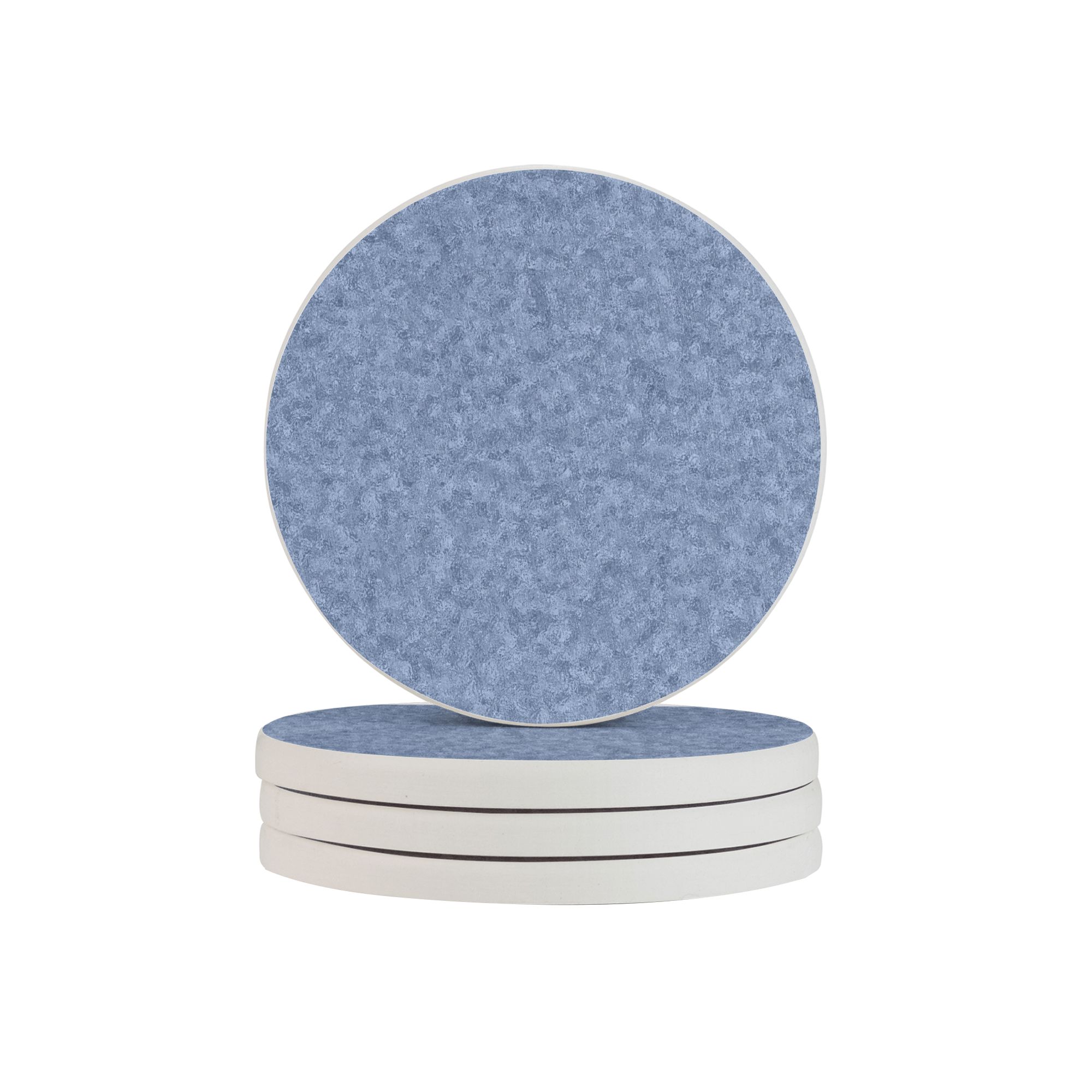 Circular Drink Coasters Set Baby Blue Foil Texture Beautiful Home Decor ...