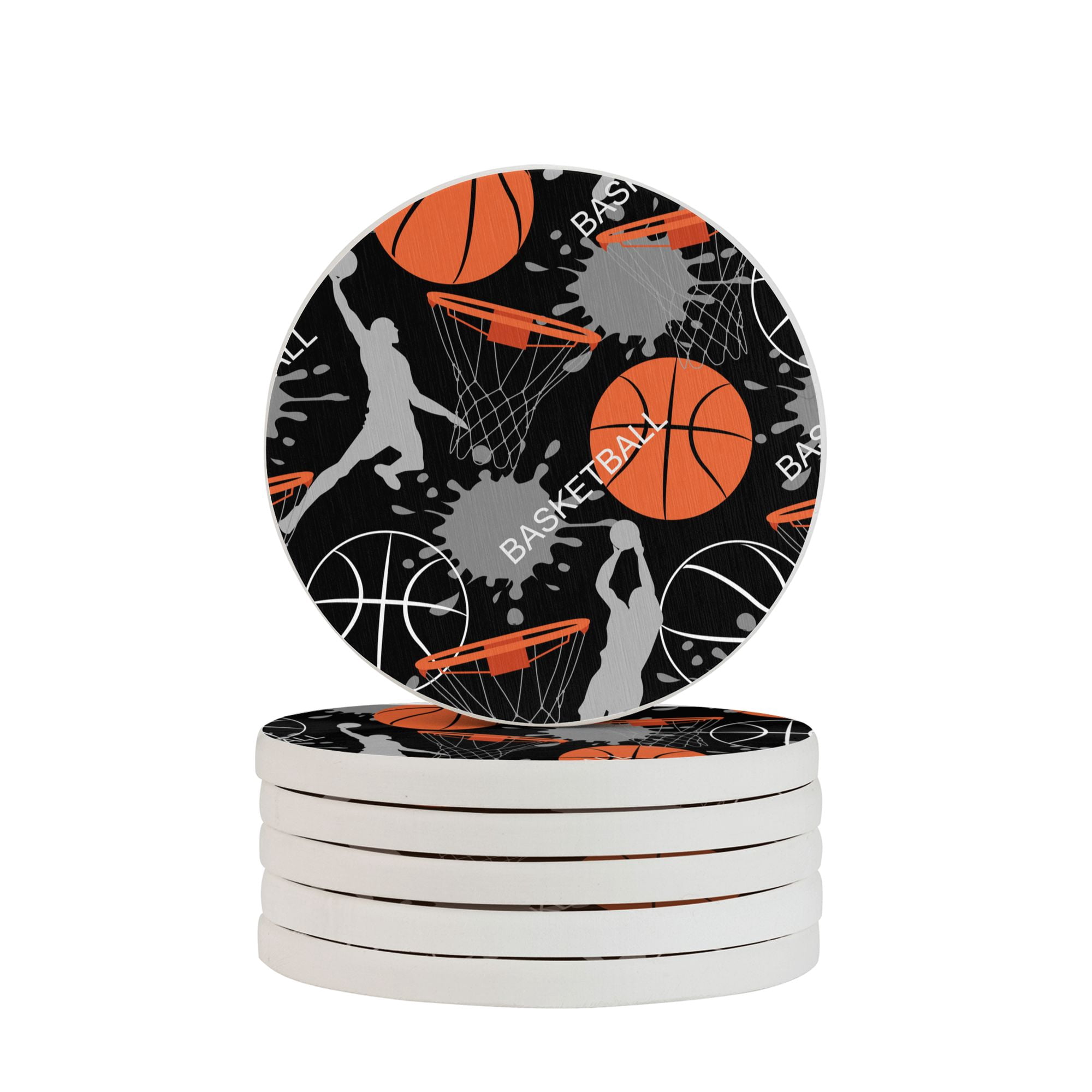 Circular Drink Coasters Set Basketball Sport Beautiful Home Decor ...