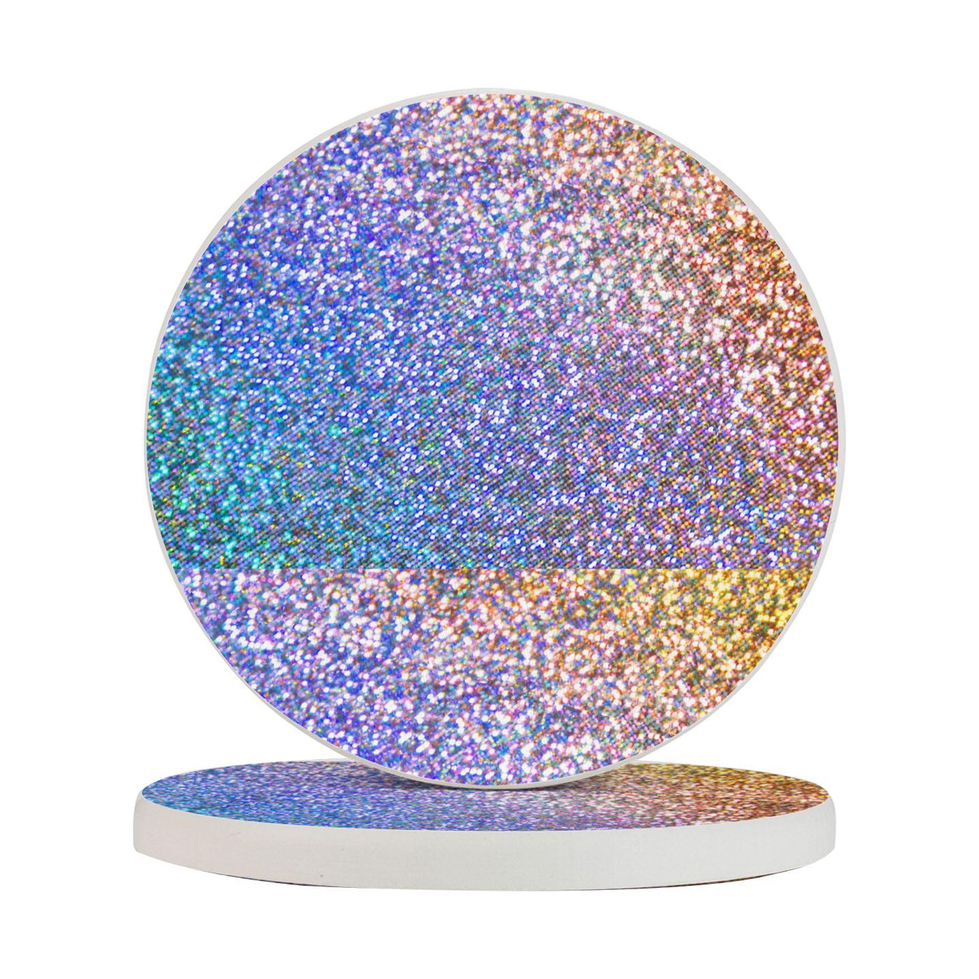 Circular Drink Coasters Set Bling Bling Gold Glitter Beautiful Home ...