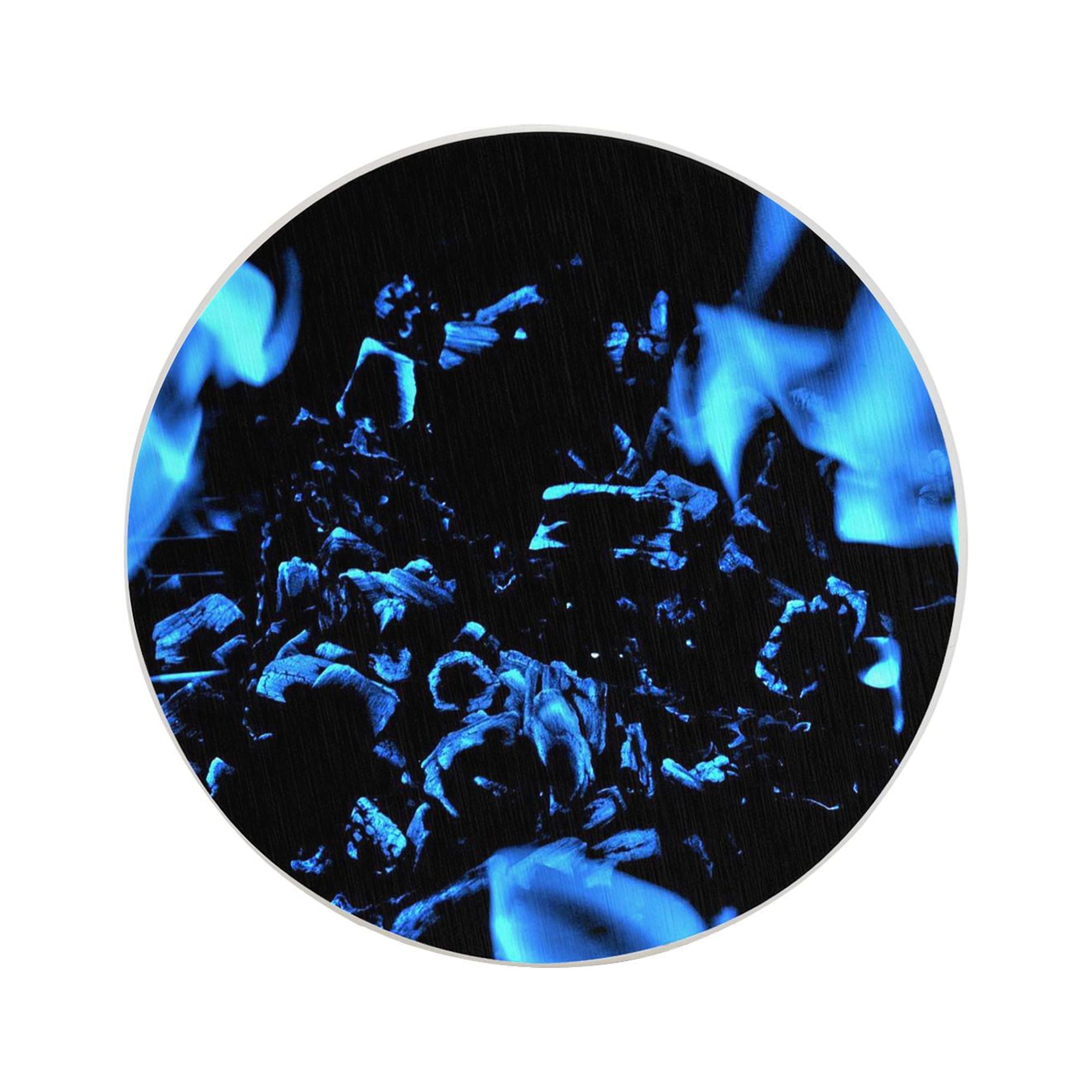 Circular Drink Coasters Set Blue Fire Background Beautiful Home Decor ...