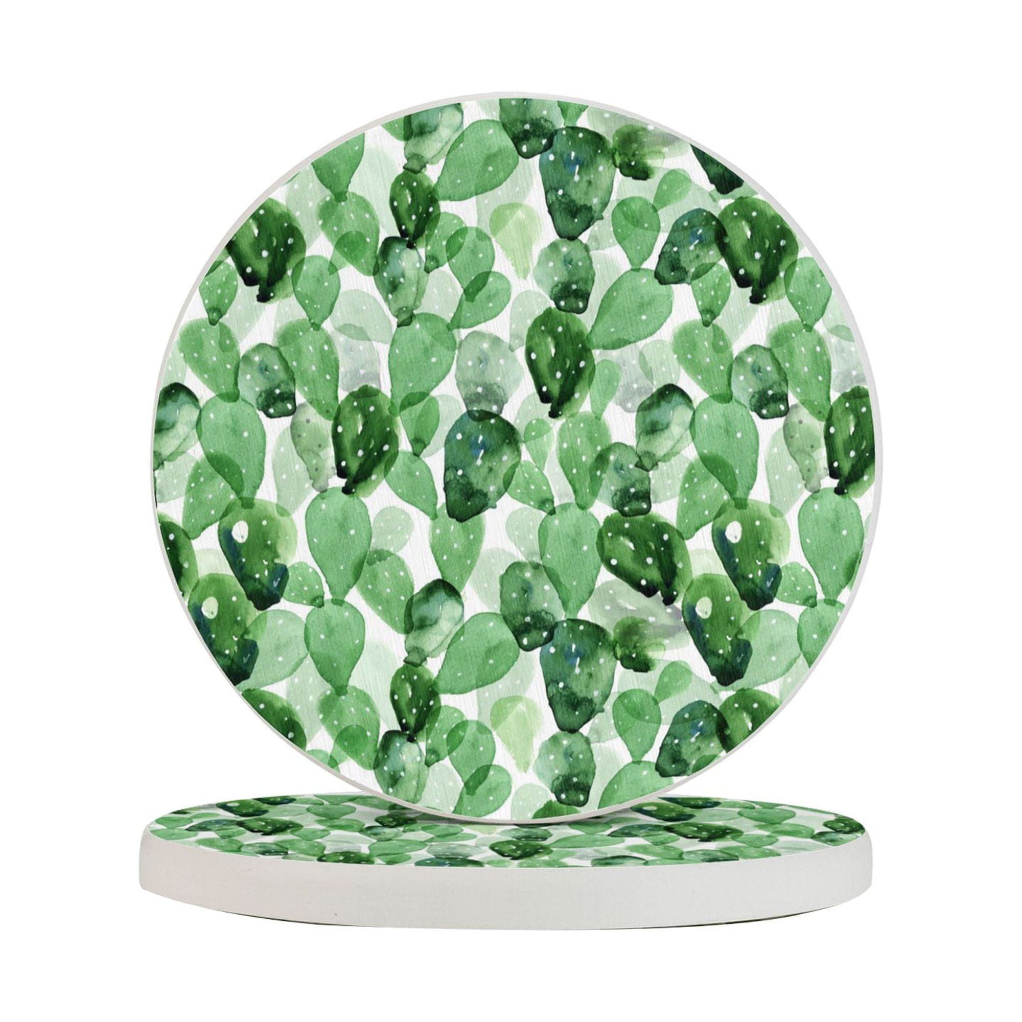 Circular Drink Coasters Set Cactus Beautiful Home Decor Diatomite Heat ...