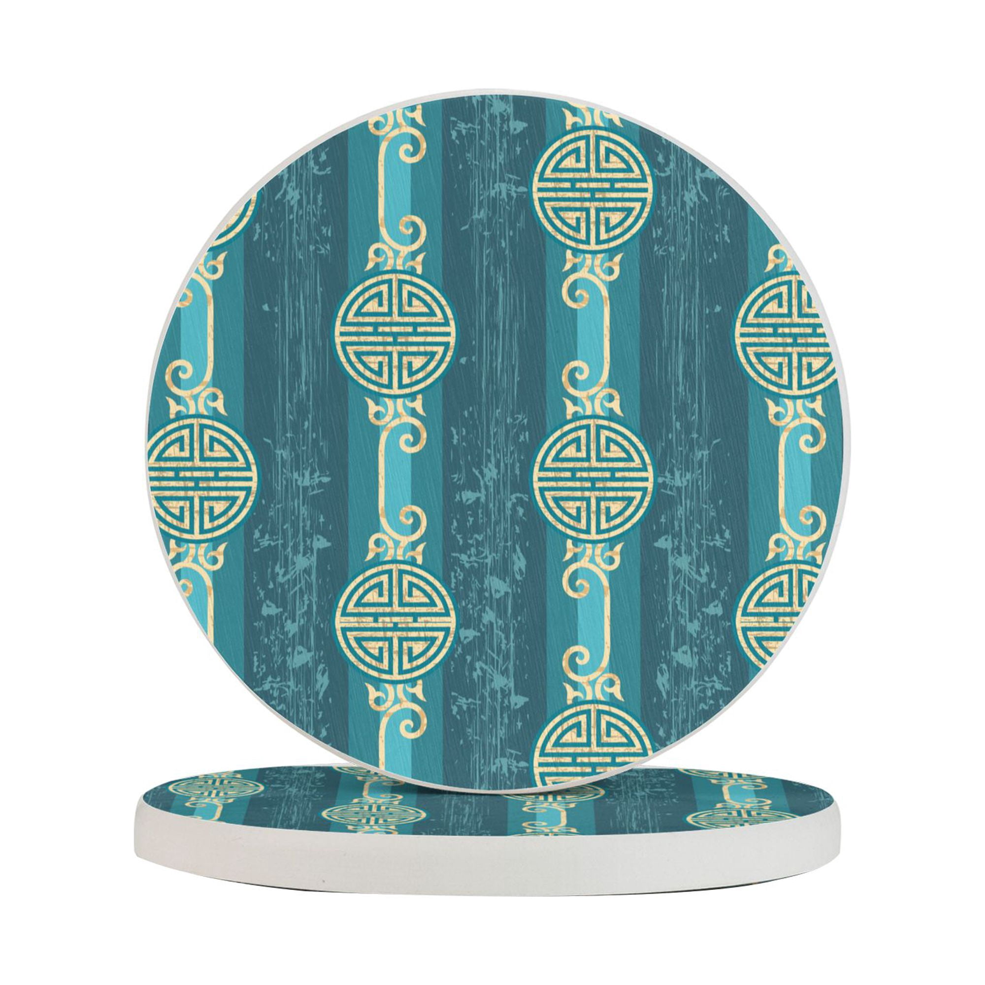 Circular Drink Coasters Set Chinese Style Pattern Beautiful Home Decor ...