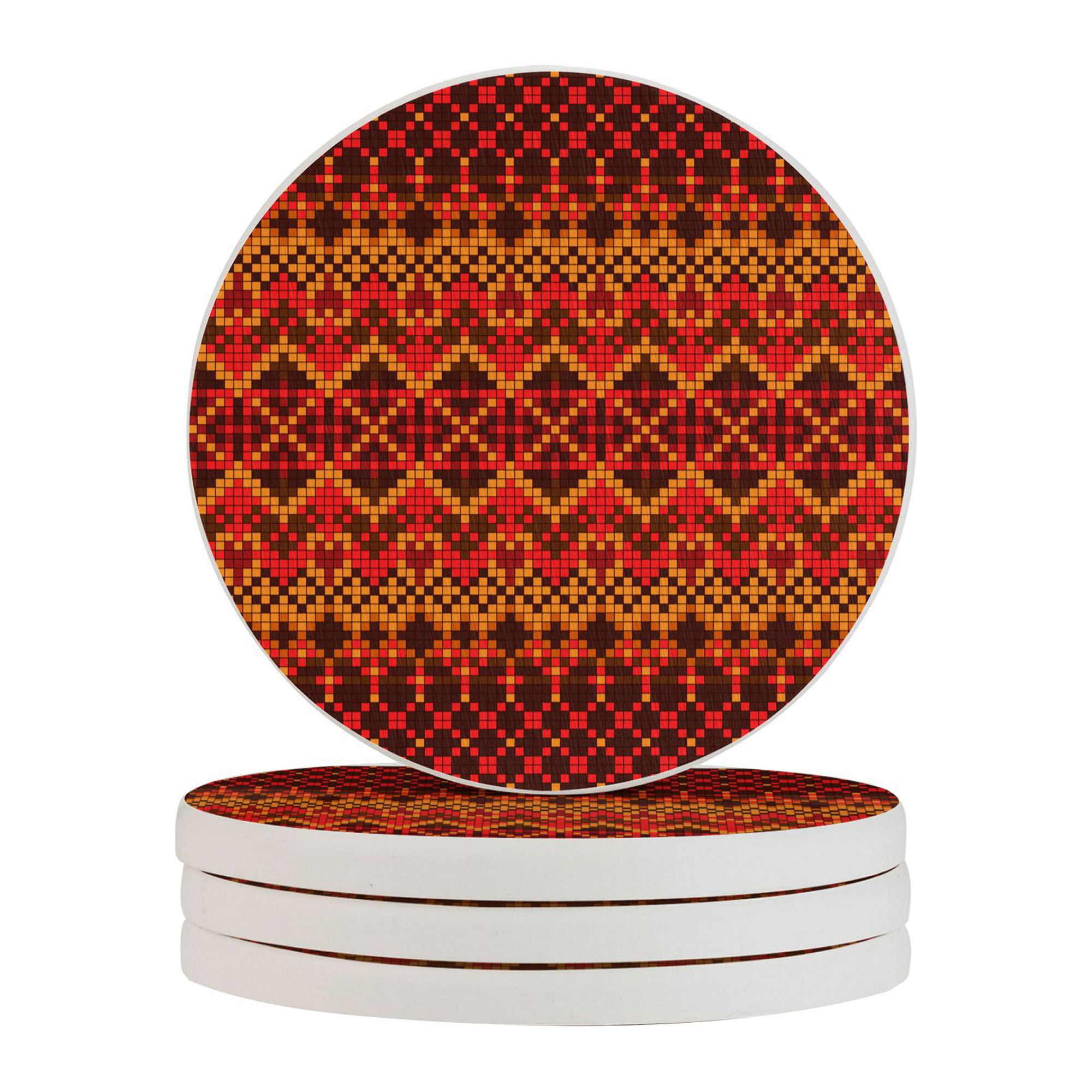 Circular Drink Coasters Set Chinese Traditional Culture Embroidery ...