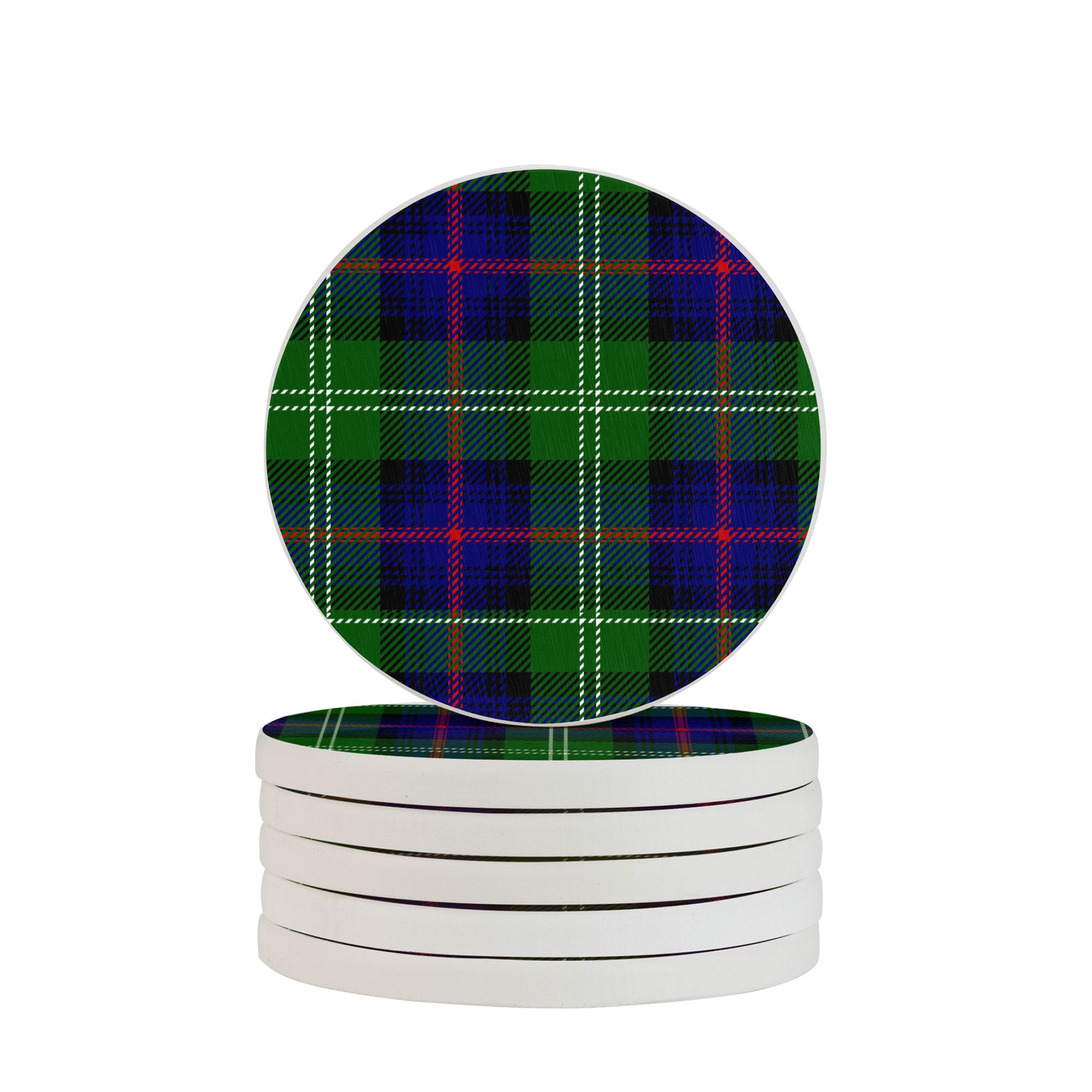 Circular Drink Coasters Set Clan Sutherland Scottish Tartan Beautiful ...