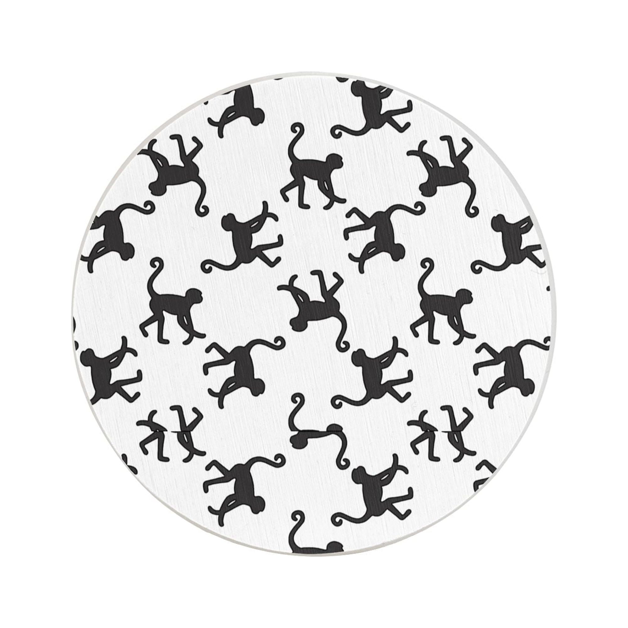 Circular Drink Coasters Set Clever Monkey Cartoon Cute Beautiful Home ...